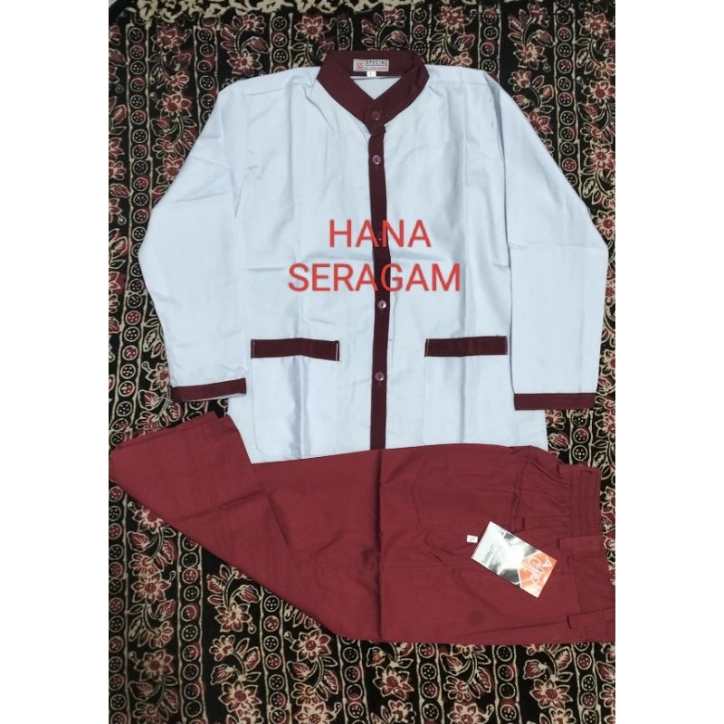 Jual Setelan Baju Putih Lis Merah/Setelan Merah Putih celana panjang SD ...