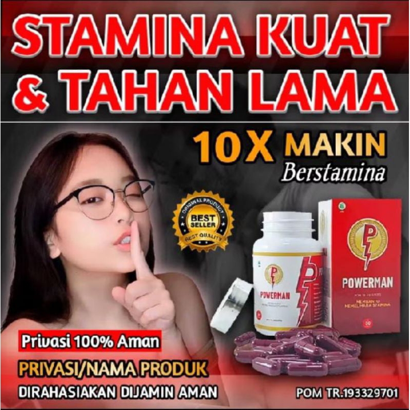 Jual POWERMAN OBAT KUAT HERBAL STAMINA PRIA isi 30 kapsul TAHAN LAMA paling ampuh 100% ORIGINAL ...