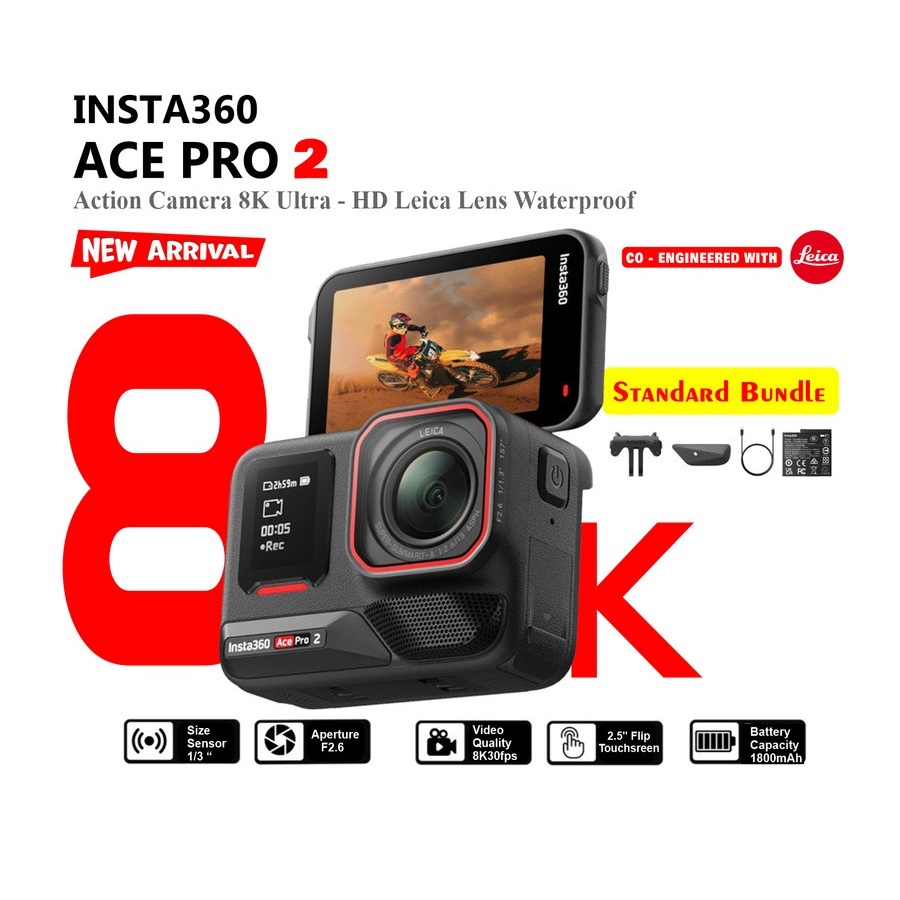 Jual Insta360 Ace Pro 2 Action Camera 8K Ultra-HD Leica Lens Waterproof | Shopee Indonesia