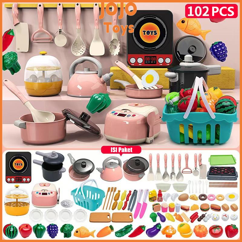 Jual JOJO 102 Pcs Mainan Anak Masak Masakan Mie Tellor Ceplok / Mainan ...