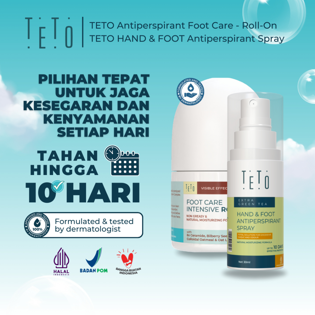 Jual Bundling TETO Antiperspirant Hand and Foot Spray & TETO Foot Care ...