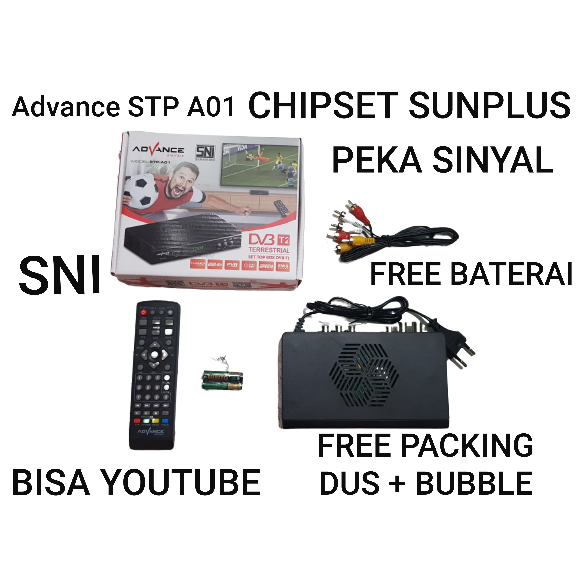 Jual STB Set Top Box Digital Advance STP - A01 Chipset Sunplus SNI | Shopee Indonesia