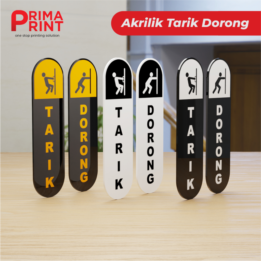 Jual Signage Tarik & Dorong (1 SET) Papan Tanda Tarik Dorong Akrilik ...