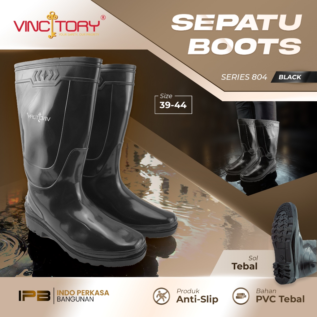 Jual Sepatu Boots Hitam Karet Proyek | Sepatu Proyek | Sepatu Boot ...