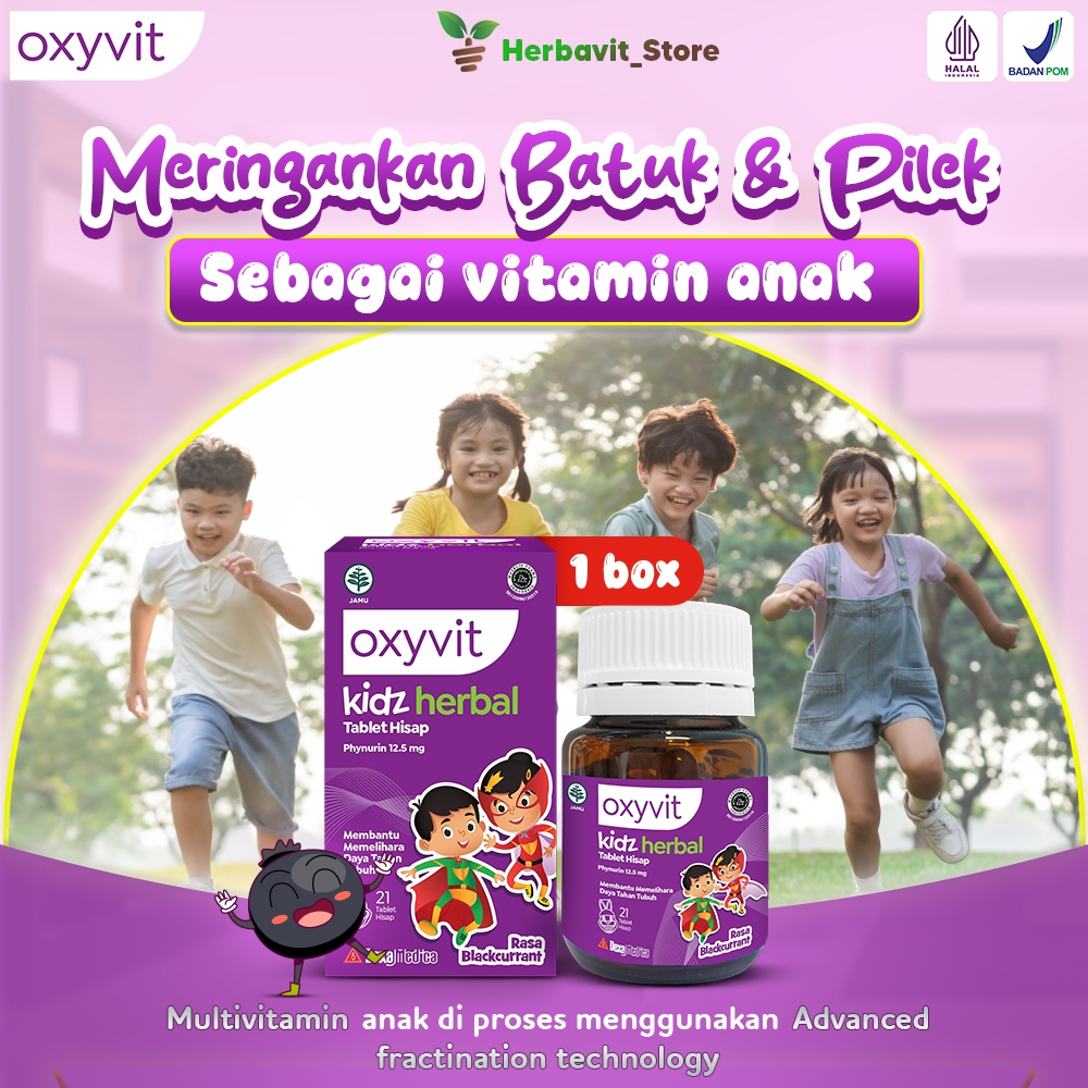 Jual 1 Box Oxyvit Kidz Tablet Hisap - Vitamin Herbal Untuk Batuk Pilek ...