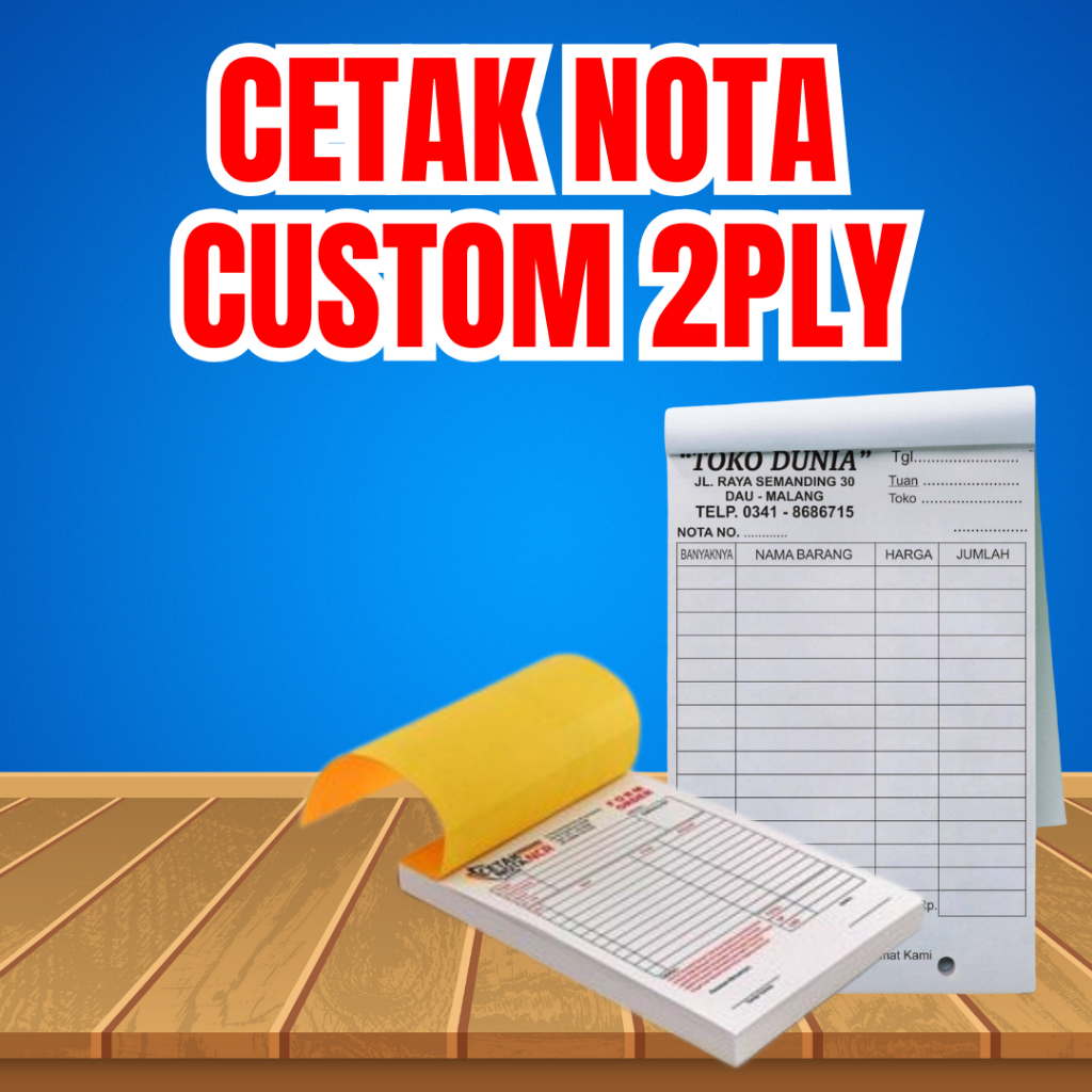 Jual cetak nota ncr 2ply desain custom full warna | Shopee Indonesia