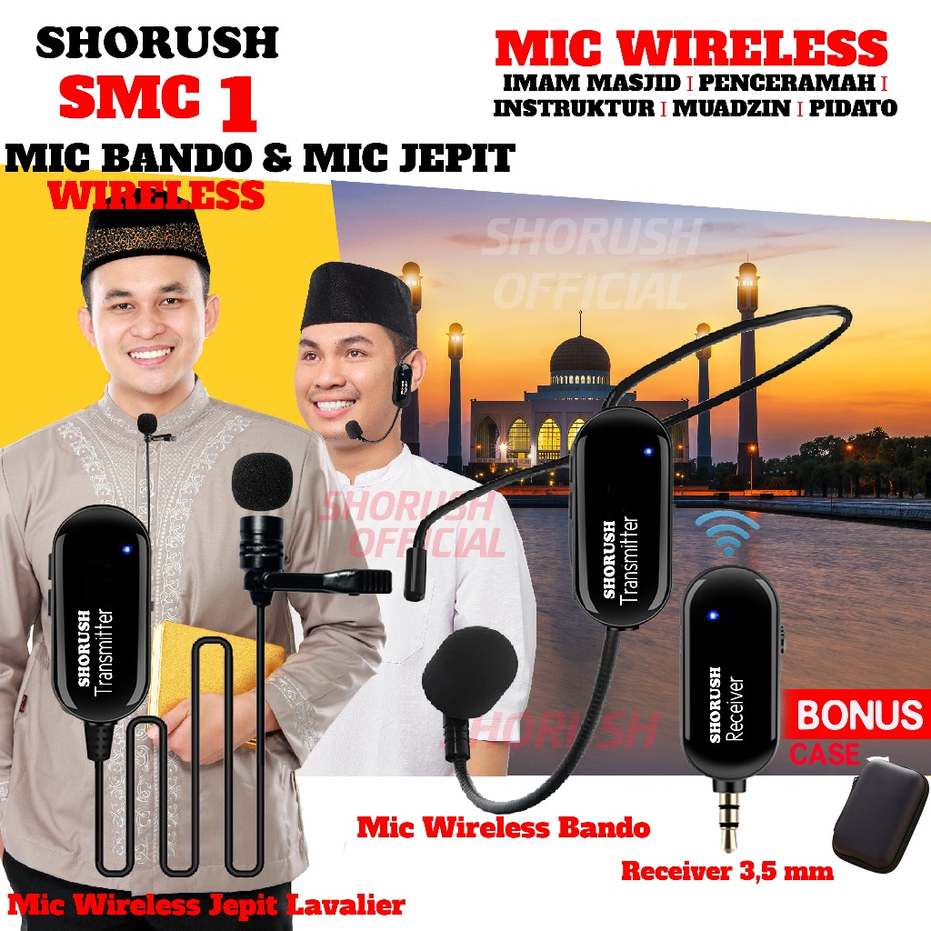 Jual Shorush SMC 1 Mikrofon Mic Clip On Lavalier Wireless Jepit Microphone Bando Headset Meeting ...