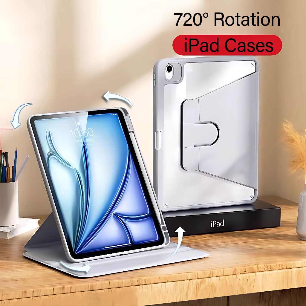 Jual Casing iPad 360° Rotate Flip Acrylic iPad Magnetik Case With Pen ...