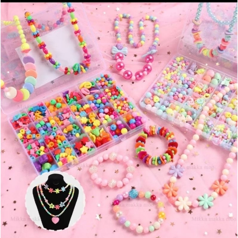 Jual Mainan Edukasi Kreatifitas Anak Meronce manik /mute /pernak pernik ...