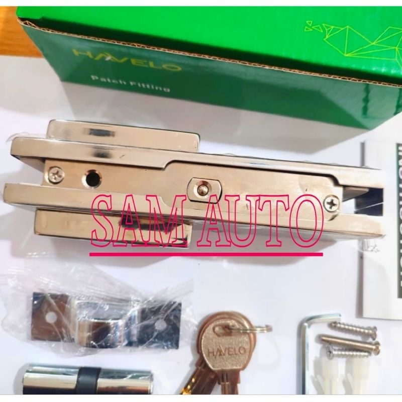 Jual HAVELO Corner Glass Door Lock Path Patch Fitting HPT 10A Atau US ...