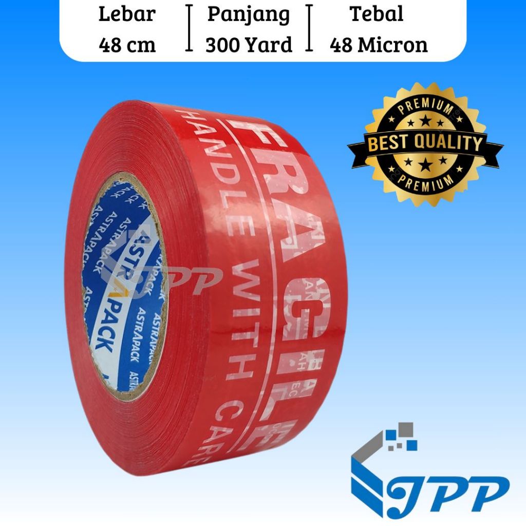 Jual LAKBAN FRAGILE MERAH JUMBO 48MM X 300 YARD ASTRAPACK JANGAN ...