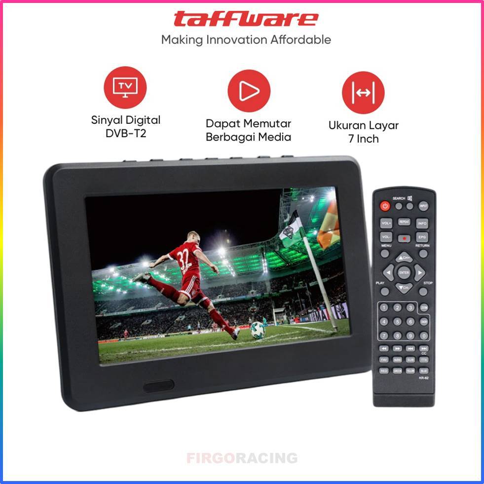 Jual Portable TV Monitor Digital 7 Inch DVB-T2 Rechargeable - D7 ...