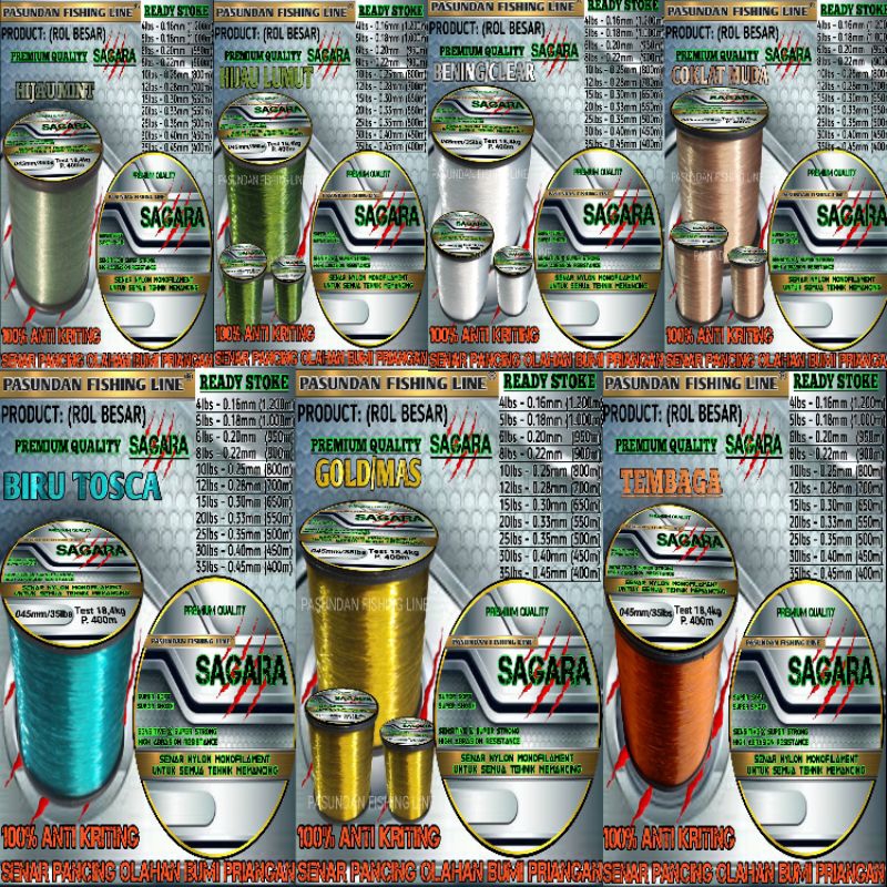 Jual SENAR TALI PANCING SAGARA PASUNDAN FISHING LINE WARNA TEMBAGA ...