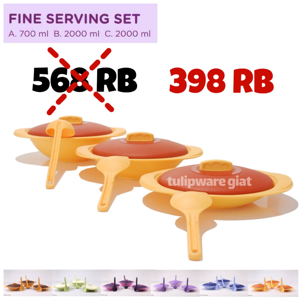 Jual Twin Tulipware FINE SERVING SET Lodor Tempat Penyajian Makanan Isi ...