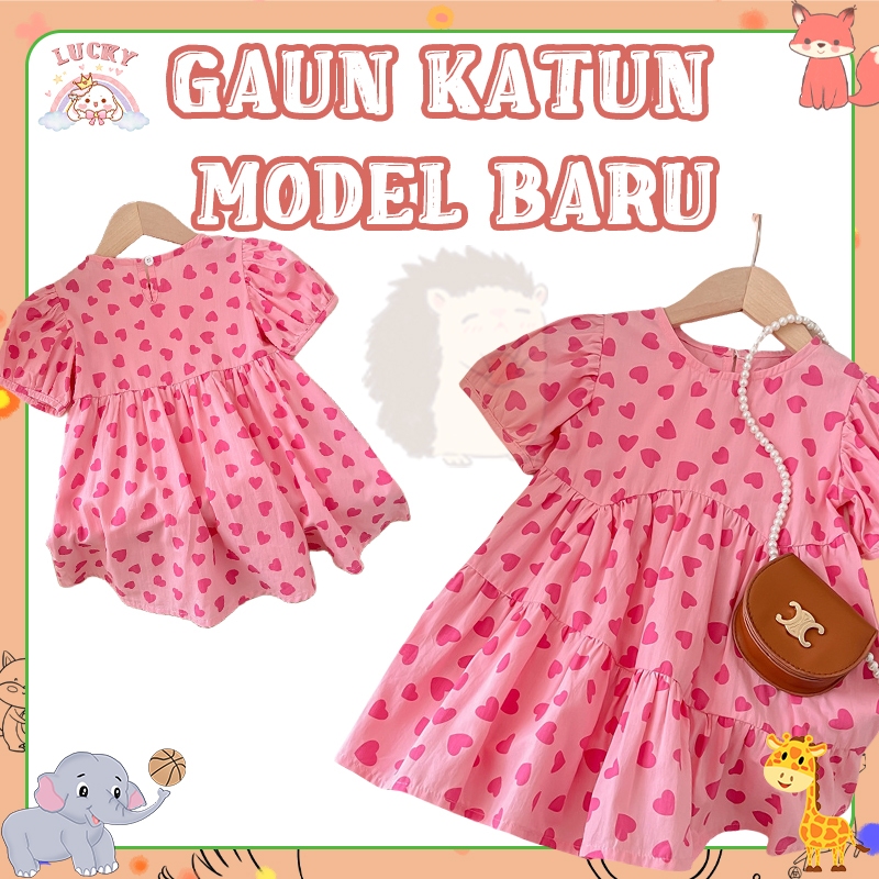 Jual LUCKY-- anak perempuan Rok lucu Lengan pendek atasan kecil Gaun ...
