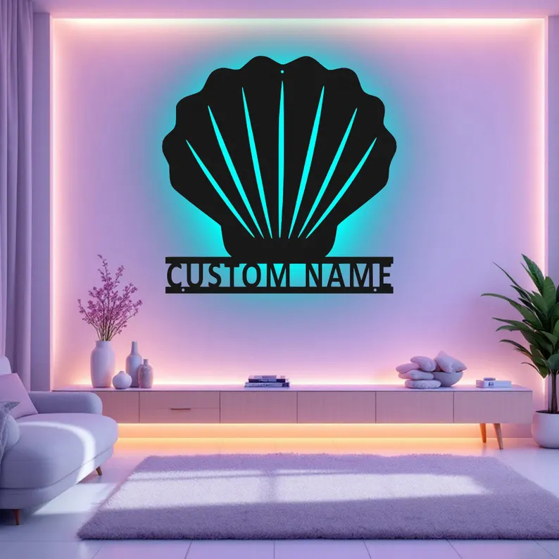 Jual LAMPU HIAS DEKORASI KEREN MOTIF KERANG LAUT Sign With LED | Shopee ...