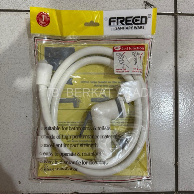 Jual FREED SKSK JET SHOWER BIDET PVC / Handshower Cebok Putih MURAH ...