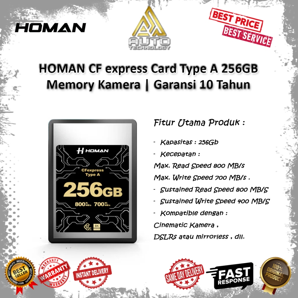 Jual HOMAN CF express Card Type A 256GB | Memory Kamera | Garansi 10 ...