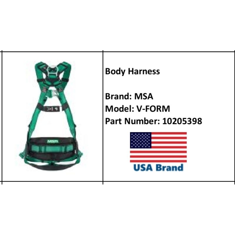 Jual Full Body Harness MSA V-FORM 10205398 / Body Harness MSA 10205398 ...