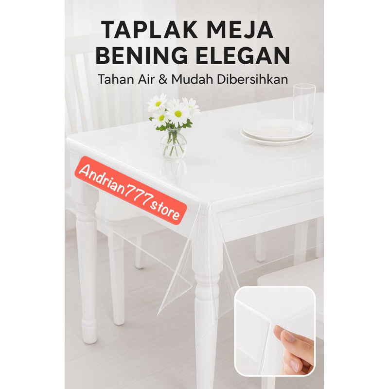 Jual Taplak Meja Plastik/Taplak Meja Makan Plastik/ Plastik Mika Custom Ukuran 75 x 137 TEBAL+ ...