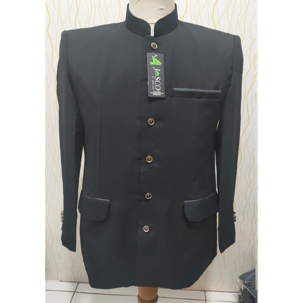 Jual Jasko Polos Hitam Lis Saku Jas Koko Pria Baju Muslim Wol Novus ...