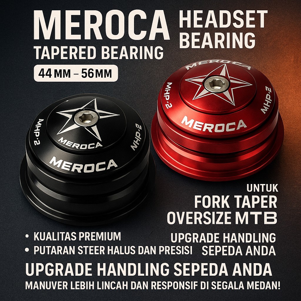 Jual MEROCA Headset Tapered Bearing, 44mm - 56mm, Untuk Fork Taper ...