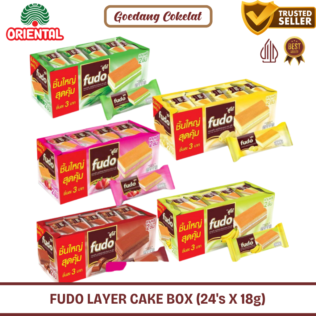Jual FUDO LAYER CAKE With Cream Flavour Pandan Coklat Chocolate ...