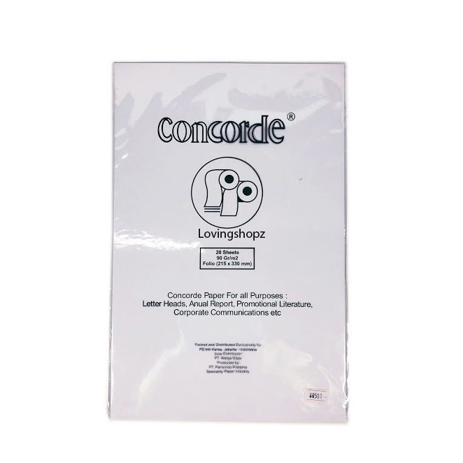 Jual TBMO (1 PACK ISI 10 LEMBAR) KERTAS CONCORDE F4 OCI / OLEAN CITY ...