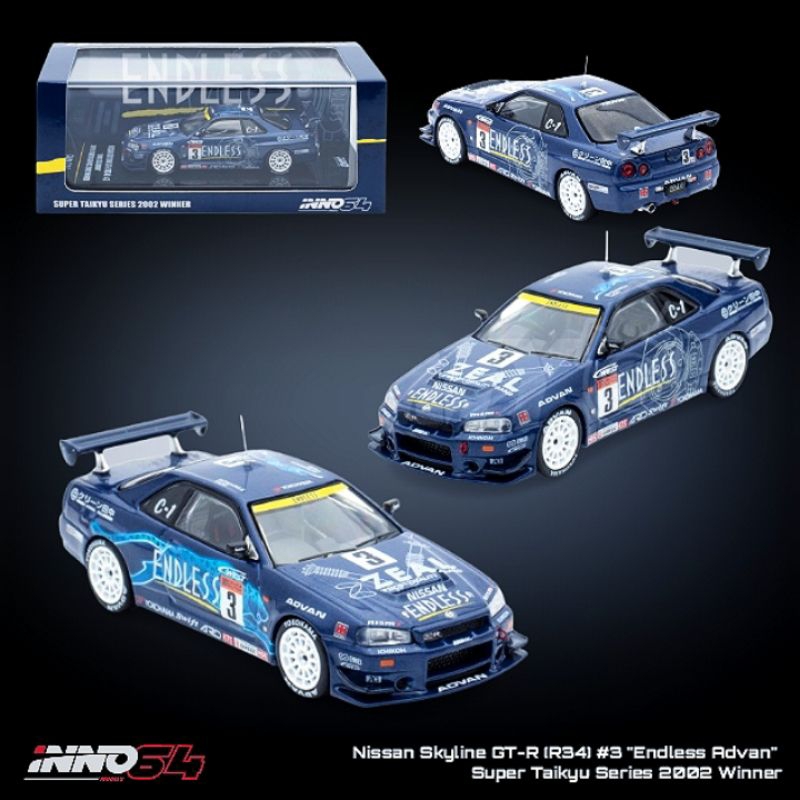 Jual Inno64 Nissan Skyline GT-R (R34) #3 "ENDLESS ADVAN" Super Taikyu ...