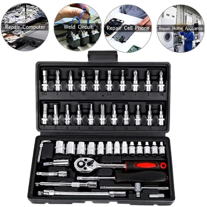 Jual Kunci Sok Set 46pcs Kunci Socket Full Set Lengkap Repair Tools ...