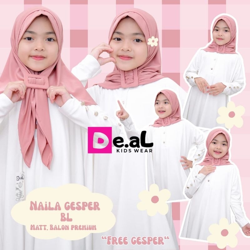 Jual [DEAL] Hijab Anak Naila Gesper BL & Pita Swarovski 2-7 Tahun ...