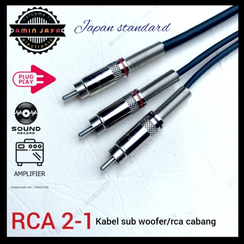 Jual Kabel rca subwoofer jack rca 2 ke 1 japan standard 5 sampai 10 ...
