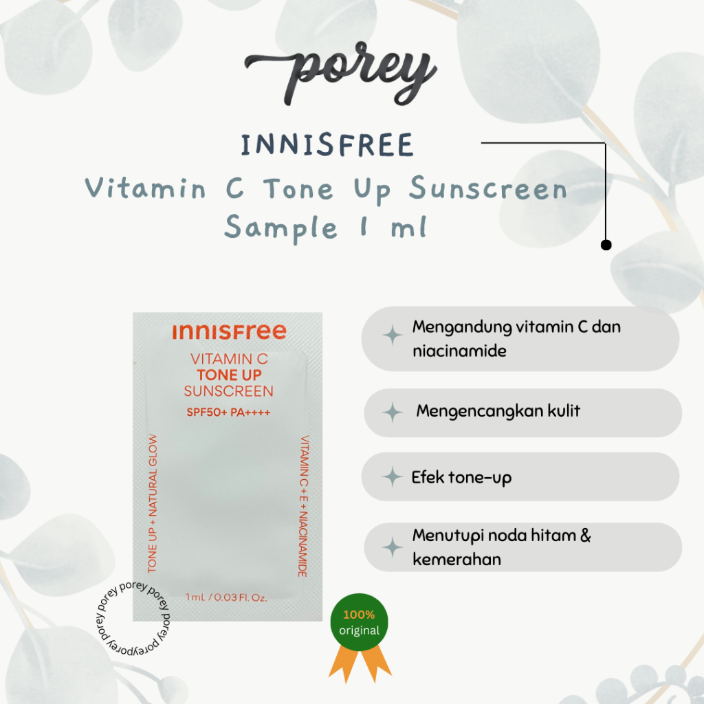 Jual INNISFREE Vitamin C Tone Up Sunscreen Sample Sampel 1ml SPF50+/PA ...