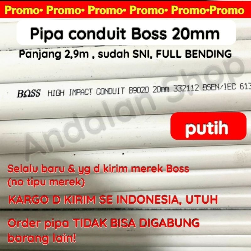 Jual pipa conduit boss/ pipa conduit 20mm / pipa listrik/ pipa boss ...