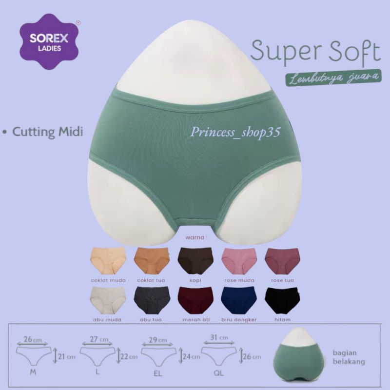 Jual Sorex 1239 Celana Dalam Wanita Dewasa Model Midi CD Super Soft Nyaman Lembut | Shopee Indonesia