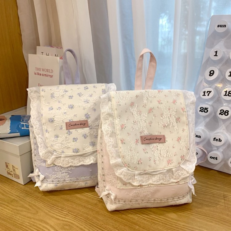 Jual TAS RANSEL BUNGA AESTHETIC/ TAS RANSEL FLOWER AESTHETIC/ BACKPACK ...