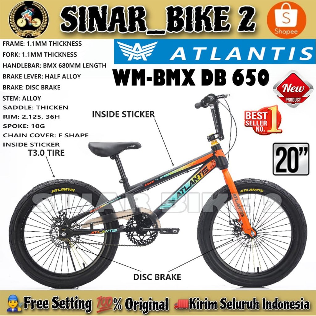 Jual Sepeda Anak Laki BMX ATLANTIS 650 & ATLANTIS 650 WT Ban Jumbo 3.0 ...