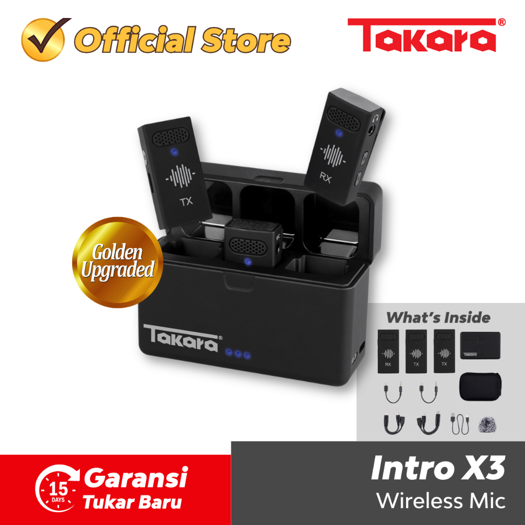 Jual Takara INTRO X3 2.4GHz Digital Wireless Mic Microphone with ...