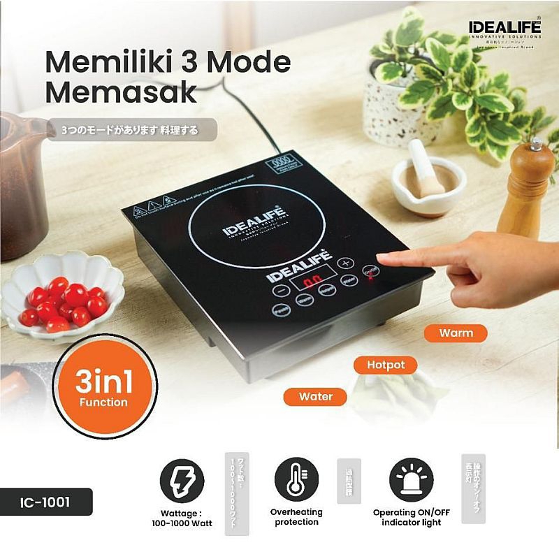 Jual Kompor Listrik Mini Induction Cooker IDEALIFE IC-1001 | Shopee Indonesia