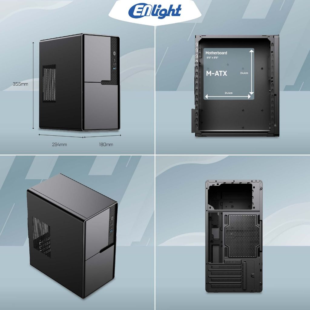 Jual Casing PC Enlight EN-220 Micro ATX Include PSU 300Watt - EN200 PC ...