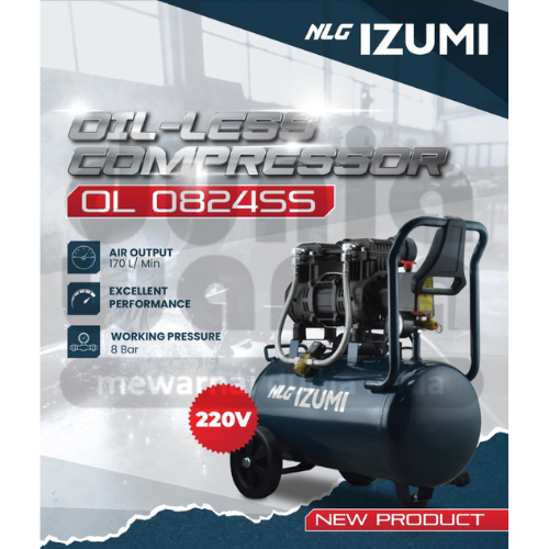 Jual NLG IZUMI OL0824SS Mesin Kompresor Compressor Oilless SUPER SPEED ...