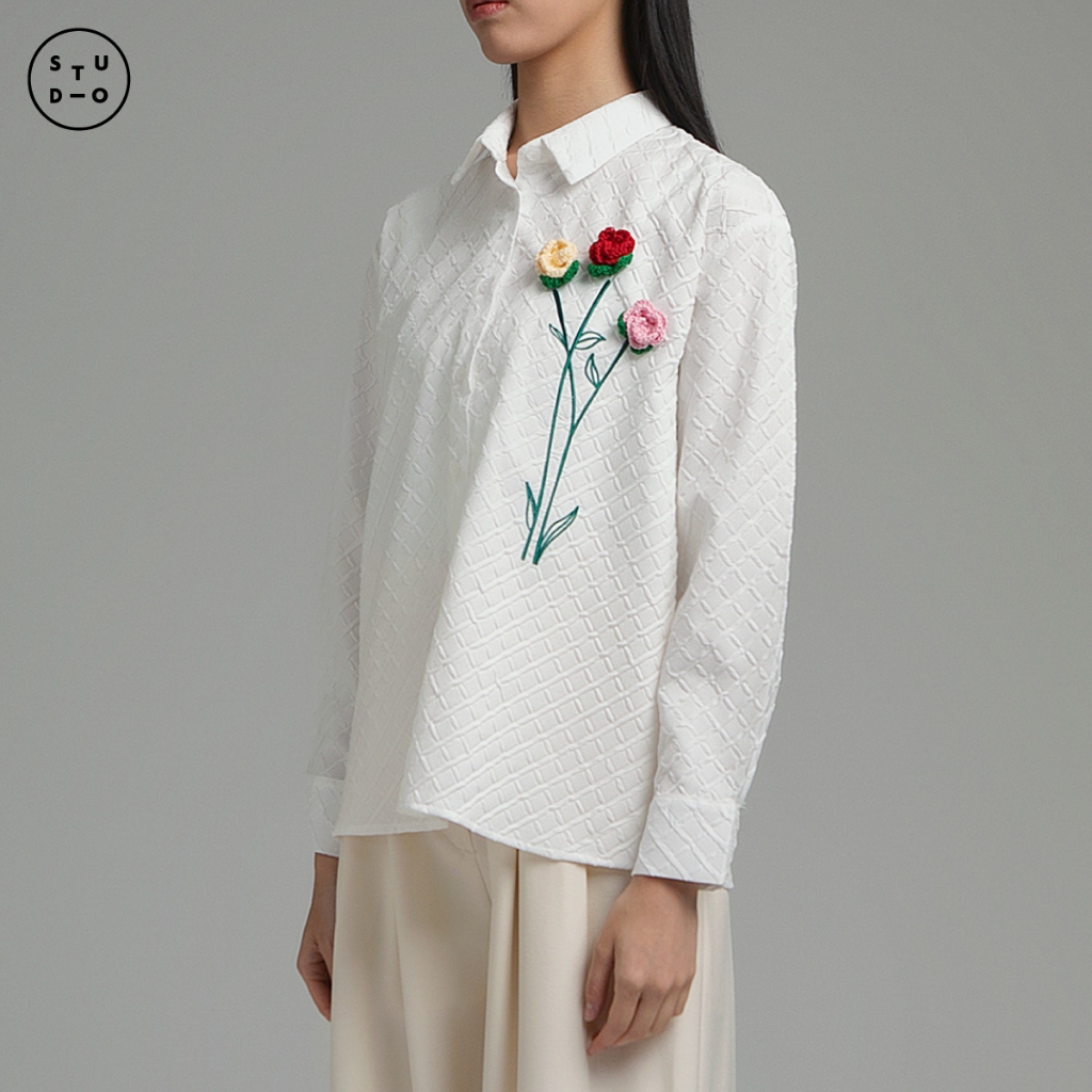 Jual COTTONINK Studio - Atasan Kemeja Wanita Off-white Bieri # ...