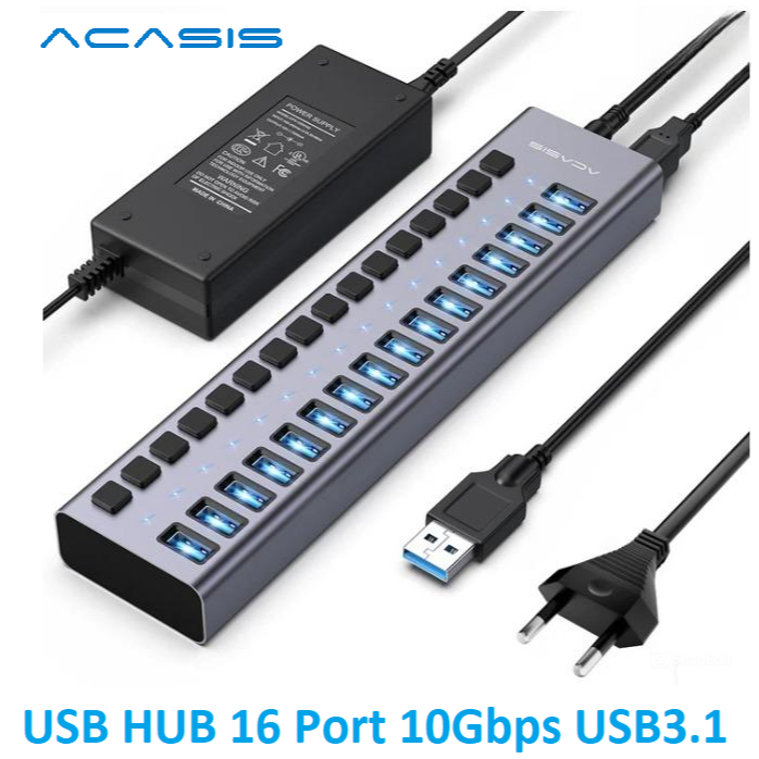 Jual USB HUB 16 Port USB 3.1 ACASIS High Speed Include Power Adaptor ...