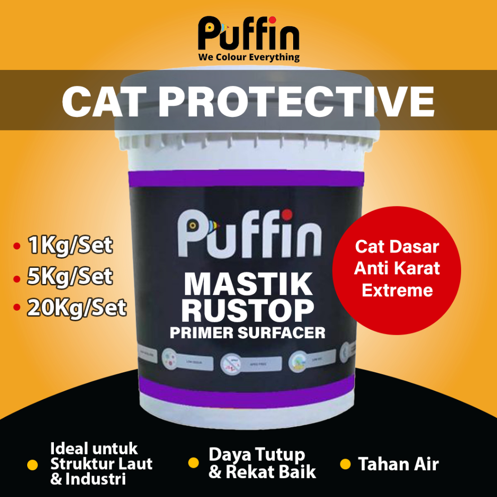 Jual Puffin Paint Epoxy Primer surfacer Puffin Mastik 1kg dan 5kg cat ...