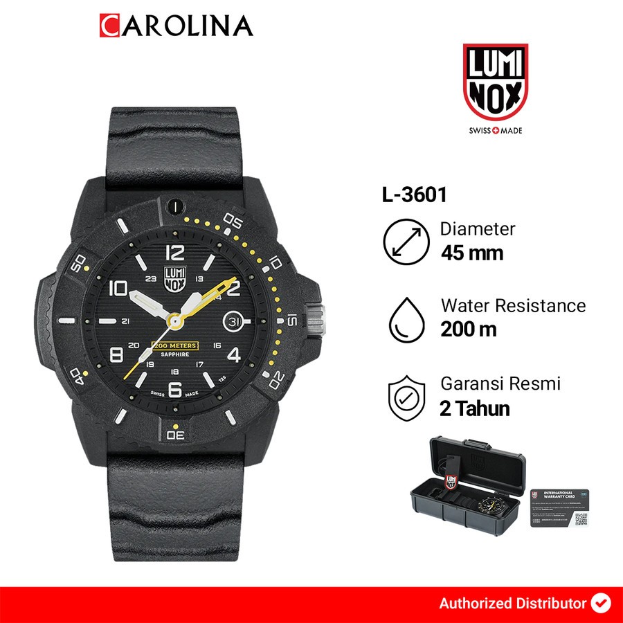 Jual Jam Tangan Pria Luminox L-3601 Navy Seal Military Dive Watch Black ...