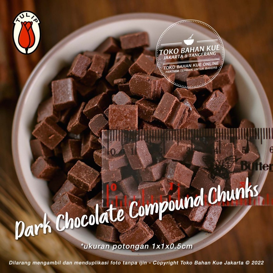 Jual Tulip Choco Chunks 500gr Dark Chocolate Compound Cokelat Chunk ...