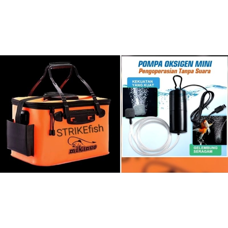 Jual Tas / Box tempat ikan / umpan hidup Mikanue 40cm warna oren dan ...