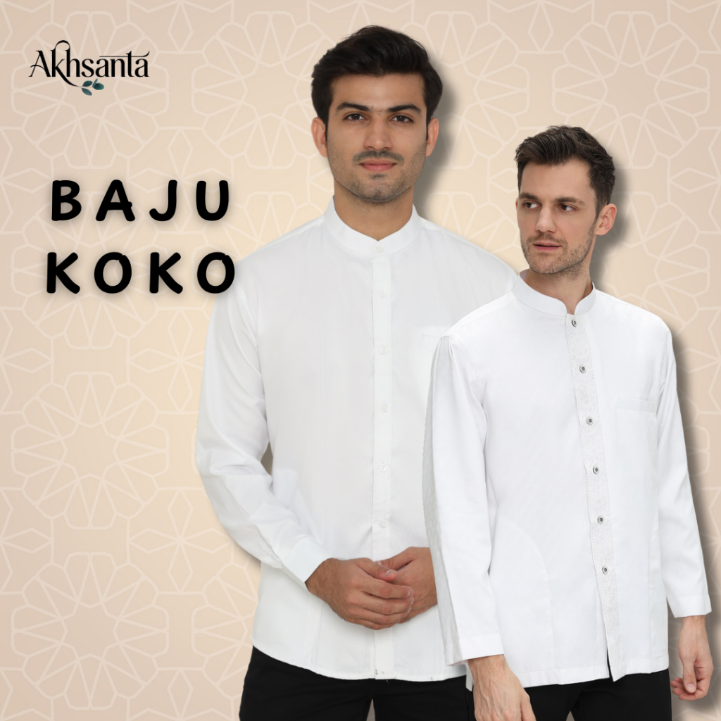 Jual Baju Koko Putih Pria Kemeja Pria Lengan Panjang Polos Putih Bersih ...