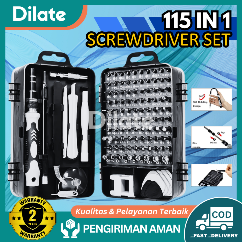 Jual Obeng HP Full Set 115 in 1 Multifungsi Service Komputer Laptop Mini Toolkit Reparasi HP Jam ...