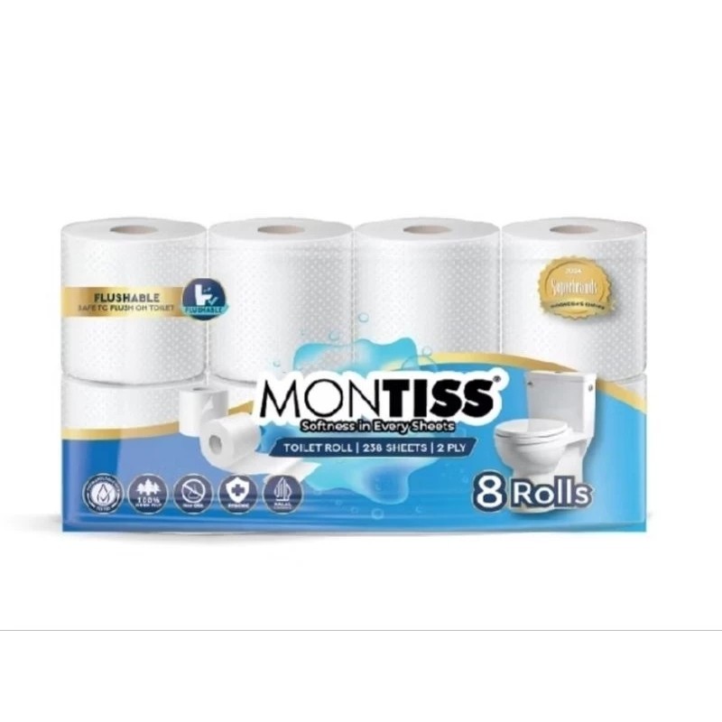 Jual Montiss Tissue Tisu Toilet Roll 238 Sheets 8 In 1 | Shopee Indonesia